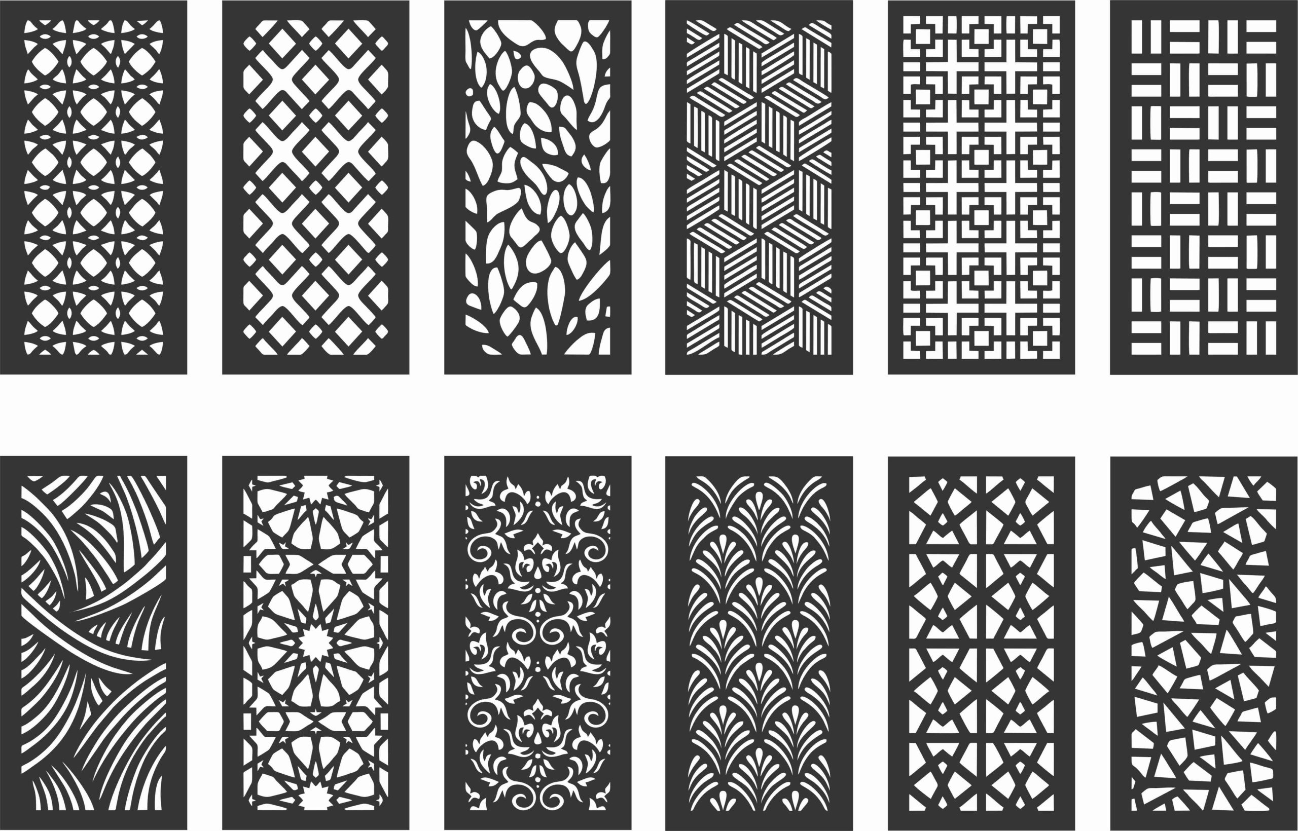 12 Pattern vectors dxf file for cnc - Cnc File