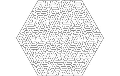 Maze Hexa Shape dxf File - Cnc file