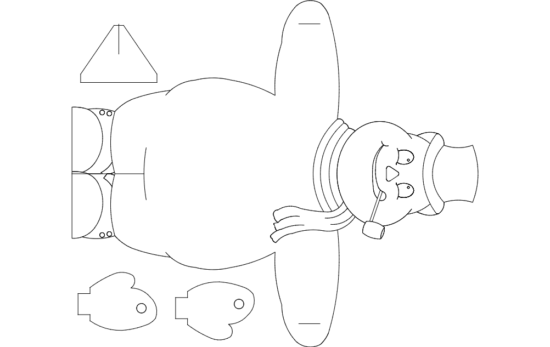 Snowman dxf File - Cnc file