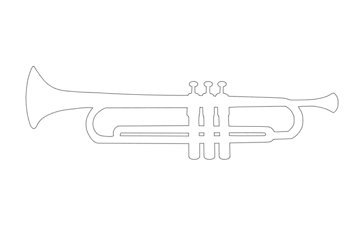 Trumpet Silhouette dxf File - Cnc File