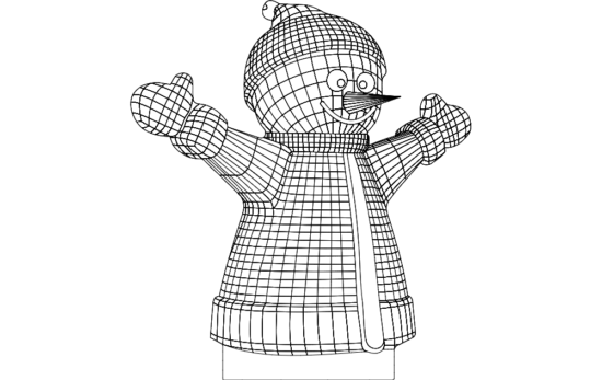Happy Snowman dxf File - Cnc file
