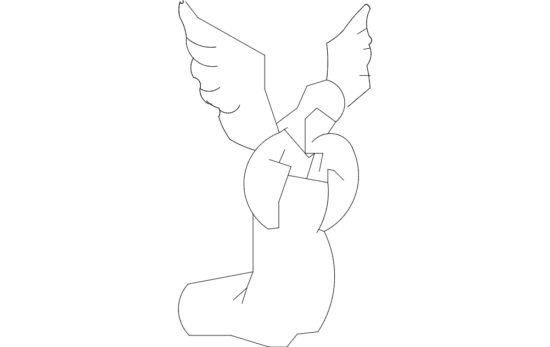 Kneeling Angel dxf File - Cnc File