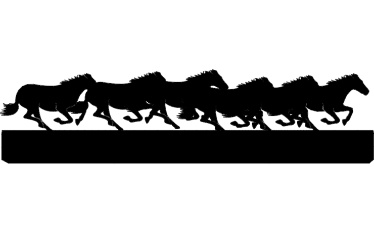 Horses Running dxf File - Cnc File