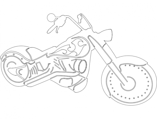 Harley Bike dxf File - Cnc File