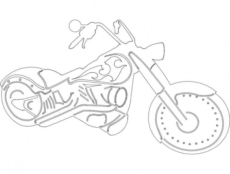 Harley Bike dxf File - Cnc File