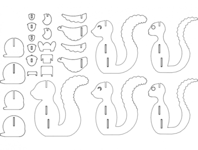 Lizard Reverse Cad dxf File - CNC FILE