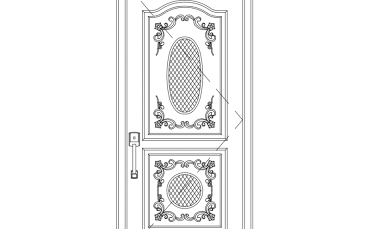 Modern Single Door Design dxf File - Cnc File