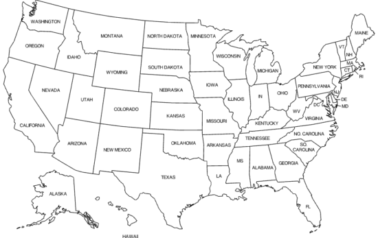 US 50 States Map dxf File - Cnc File