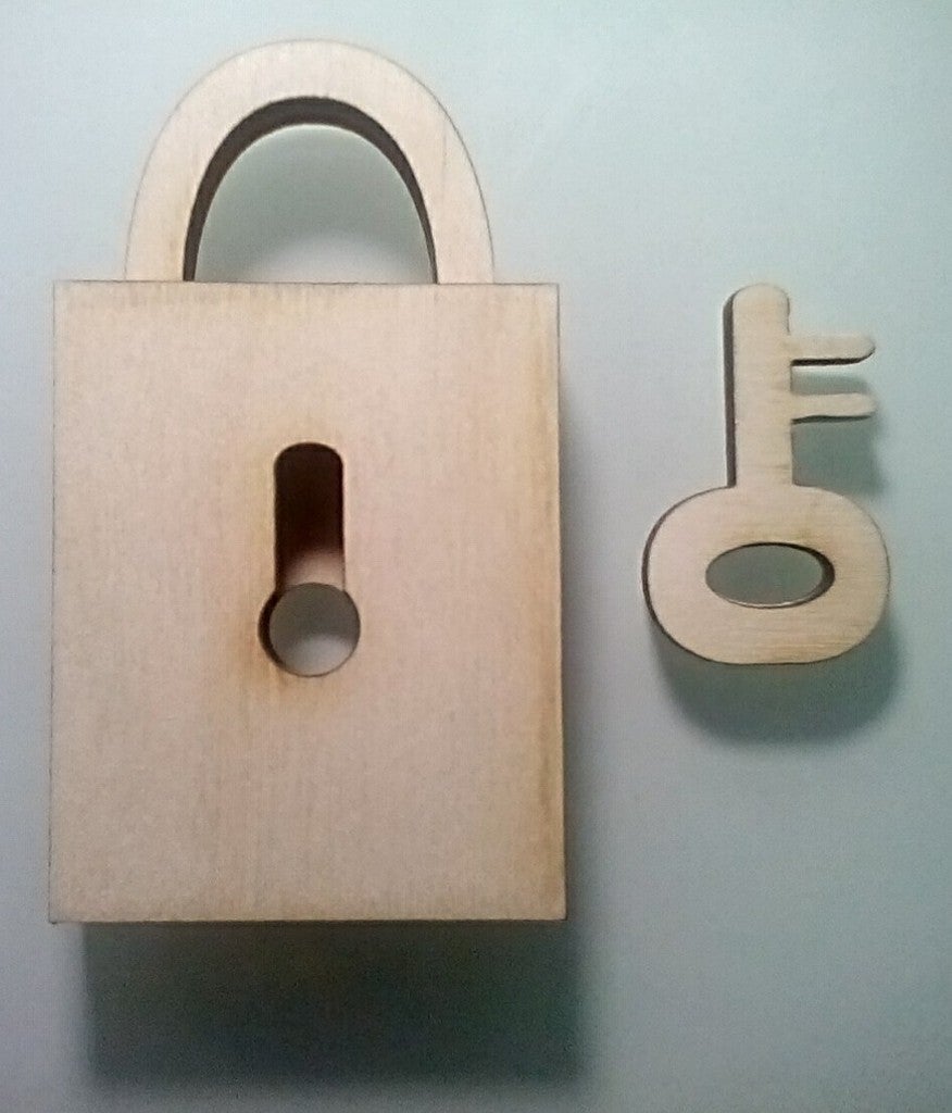 Laser Cut Padlock With Key SVG File - CNC FILE