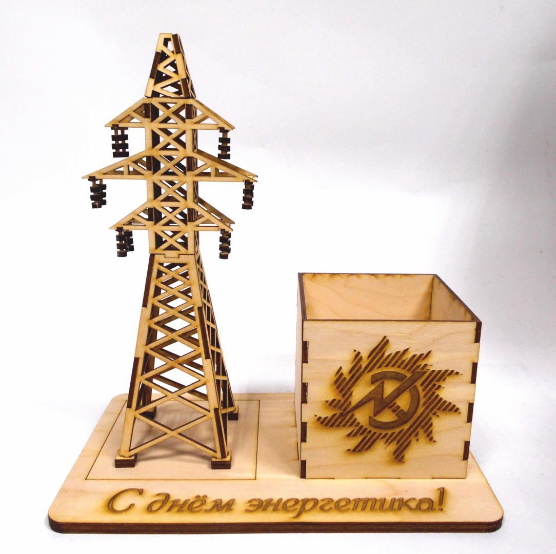 Laser Cut Electricity Tower Pencil Holder Desk Organizer DXF File - CNC ...