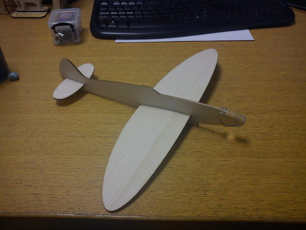 Balsa Spitfire Glider 2 6mm DXF File - CNC FILE