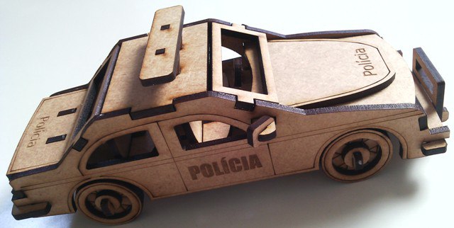 Laser Cut Police Car Template Free Vector - CNC FILE