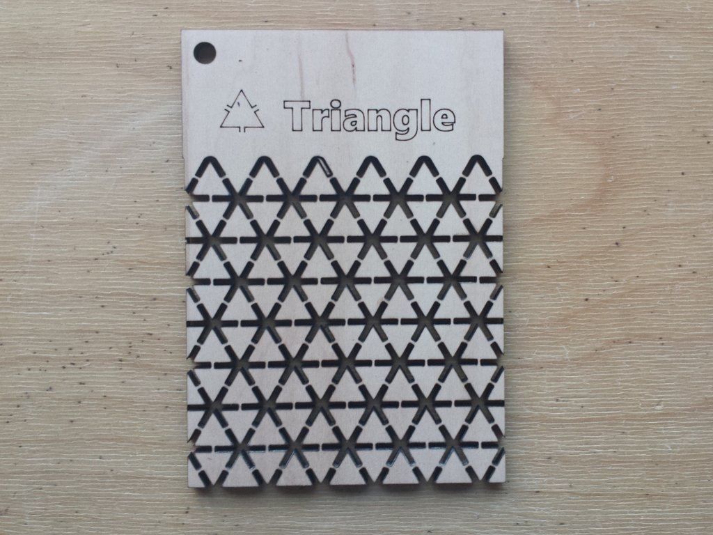 Triangle Pattern Living Hinge Template for Laser Cut DXF File - CNC FILE