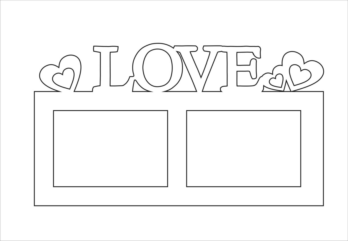 Love Ramka Na 2 Foto Free Vector - Cnc File