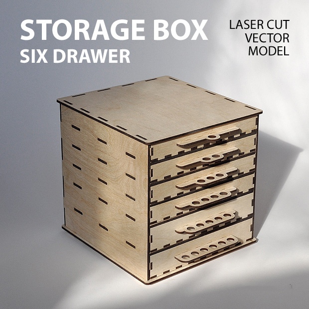 Storage Box with Drawers DXF File - CNC FILE