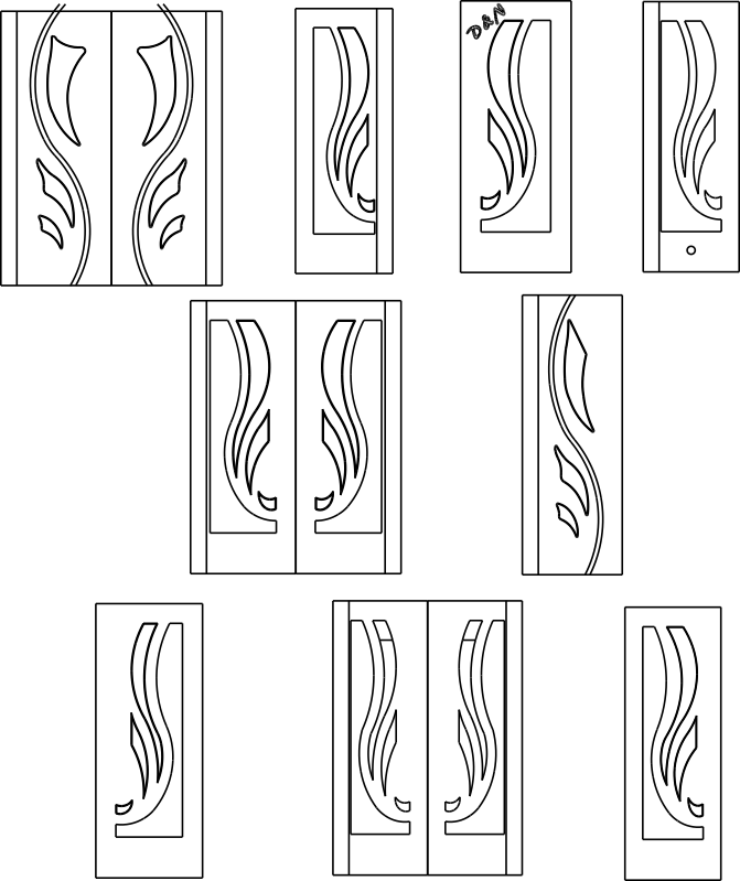 Interior Door Designs DXF File - CNC FILE