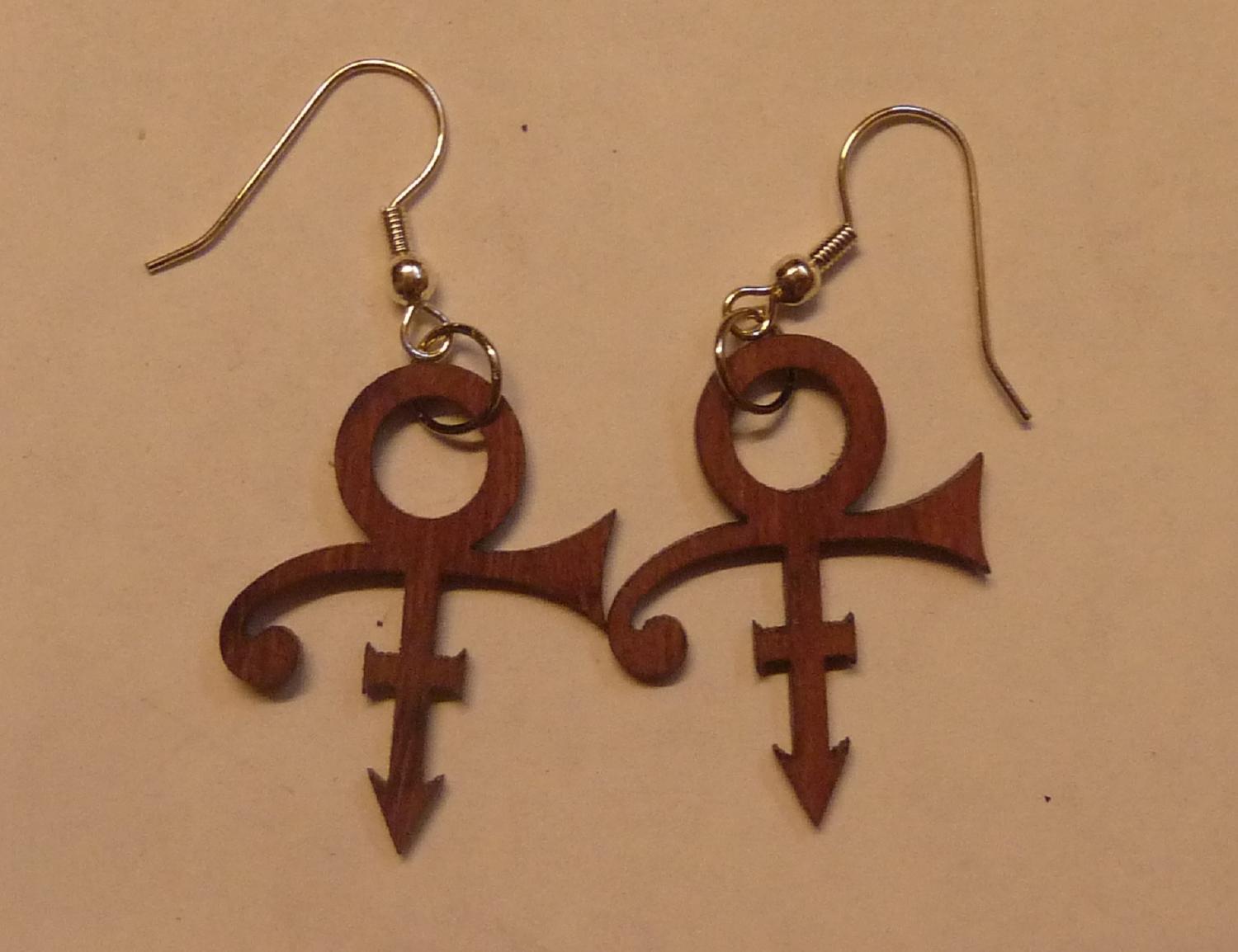 Laser Cut Love Symbol Purpleheart Earrings DXF File - CNC FILE