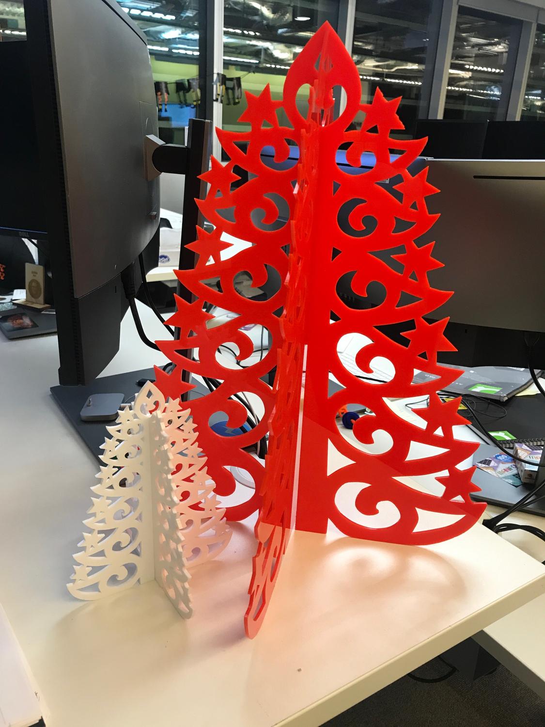 Laser Cut Acrylic Christmas Tree Template DXF File - CNC FILE