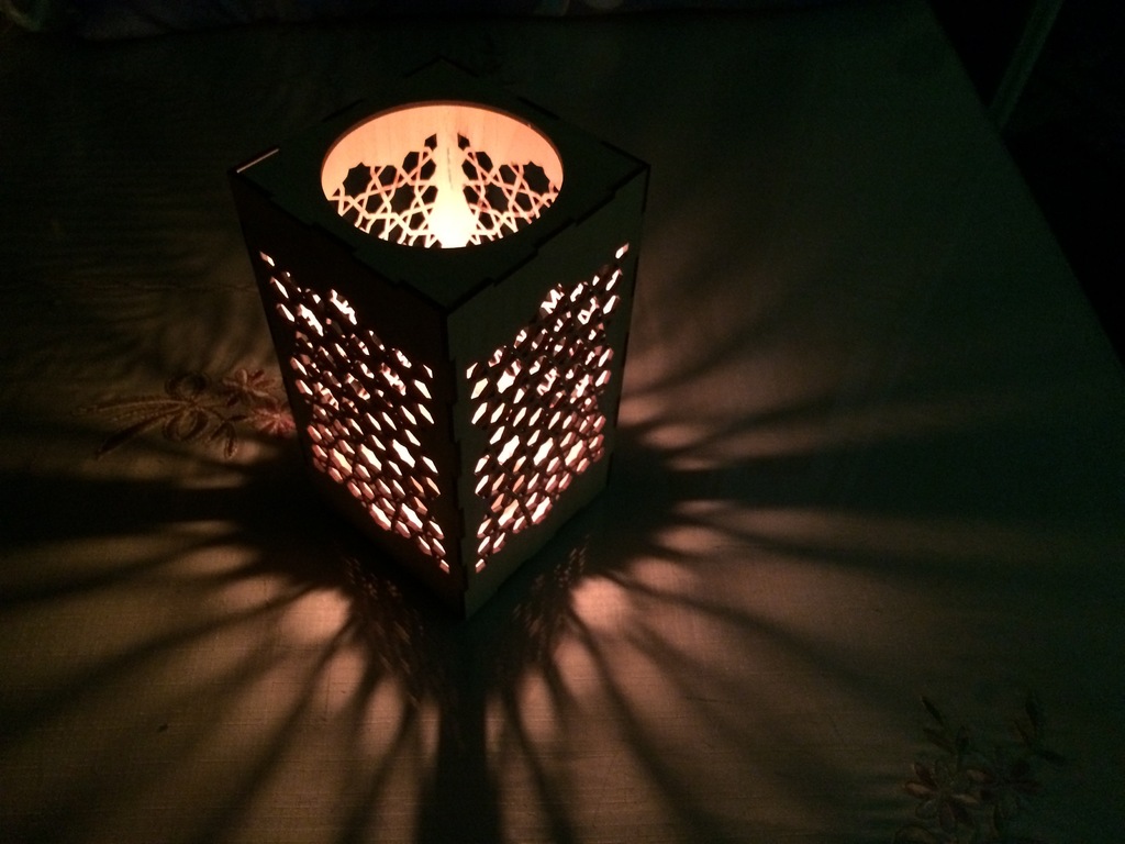 Laser Cut Candle Holder Nightlight Template Free Vector - CNC FILE
