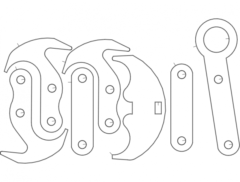 Grapel Hook dxf File - CNC FILE