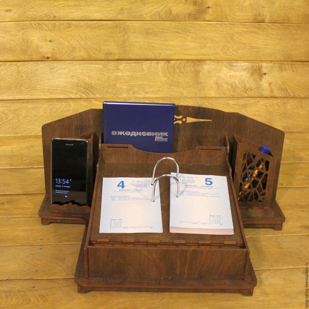 Wooden Desktop Organizer Laser Cut Free Vector - CNC FILE