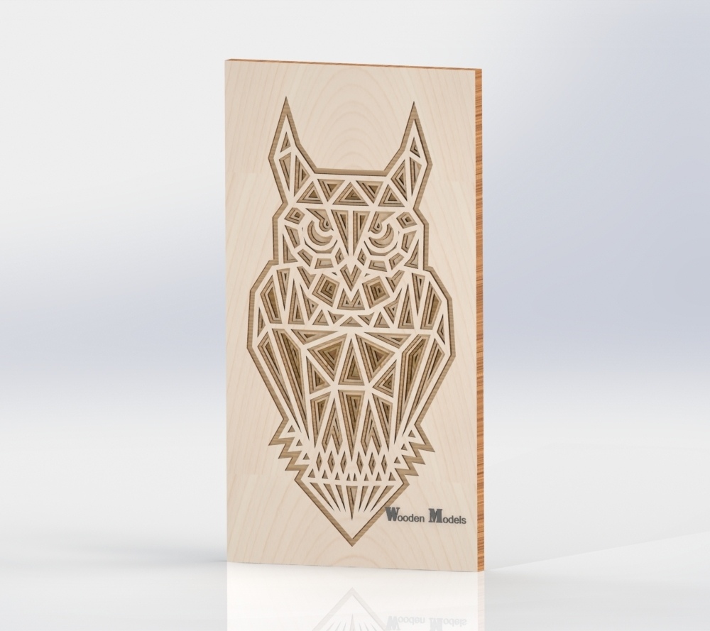 Laser Cut Layered Wooden Owl Free Vector - CNC FILE