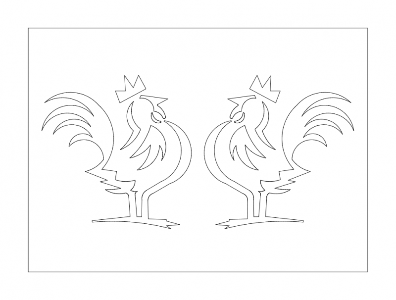 Roosters dxf File - CNC FILE