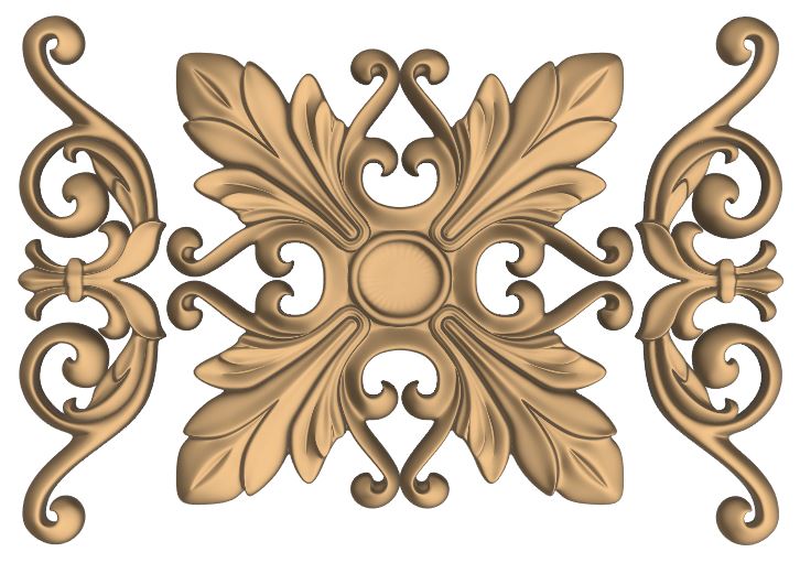 Decorative Flower Carved Design for CNC Router Stl File - CNC FILE