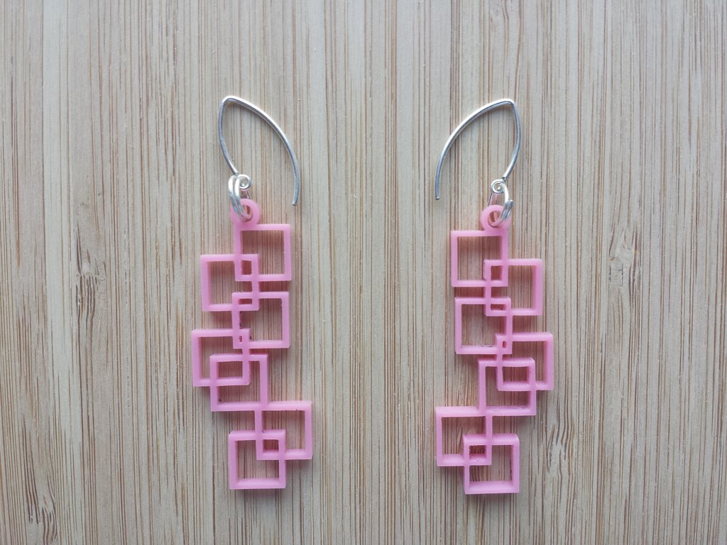 Laser Cut Earrings Design Template DXF File - CNC FILE
