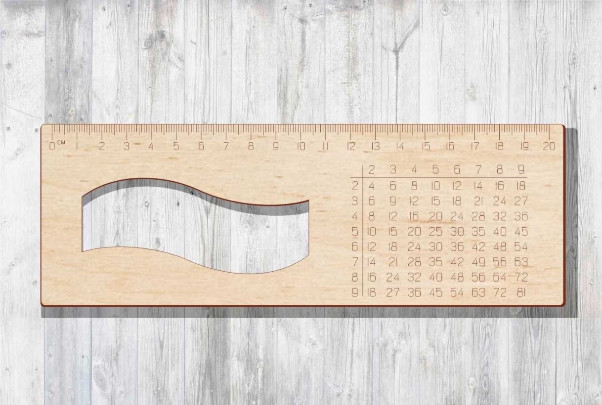 Laser Cut Ruler With Multiplication Table 20 cm Ruler Free Vector - Cnc ...
