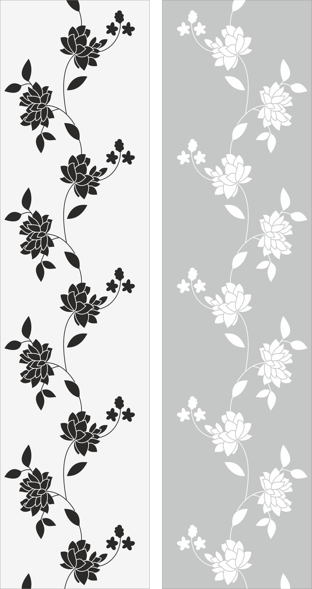 Flowers Glass Decal Vector Free Vector - CNC FILE