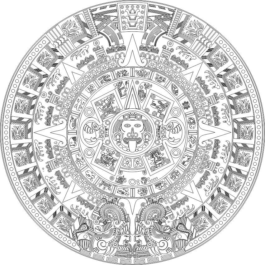 Aztec Calender Free Vector - Cnc File